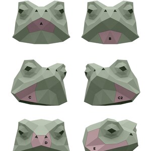 Frog Mask,papercraft DIY Animal Head,printable Template,halloween ...