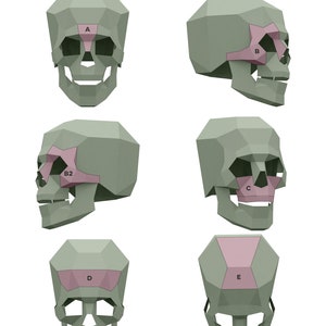 Máscara de Calavera DIY, Plantilla imprimible Papercraft para crear un ...