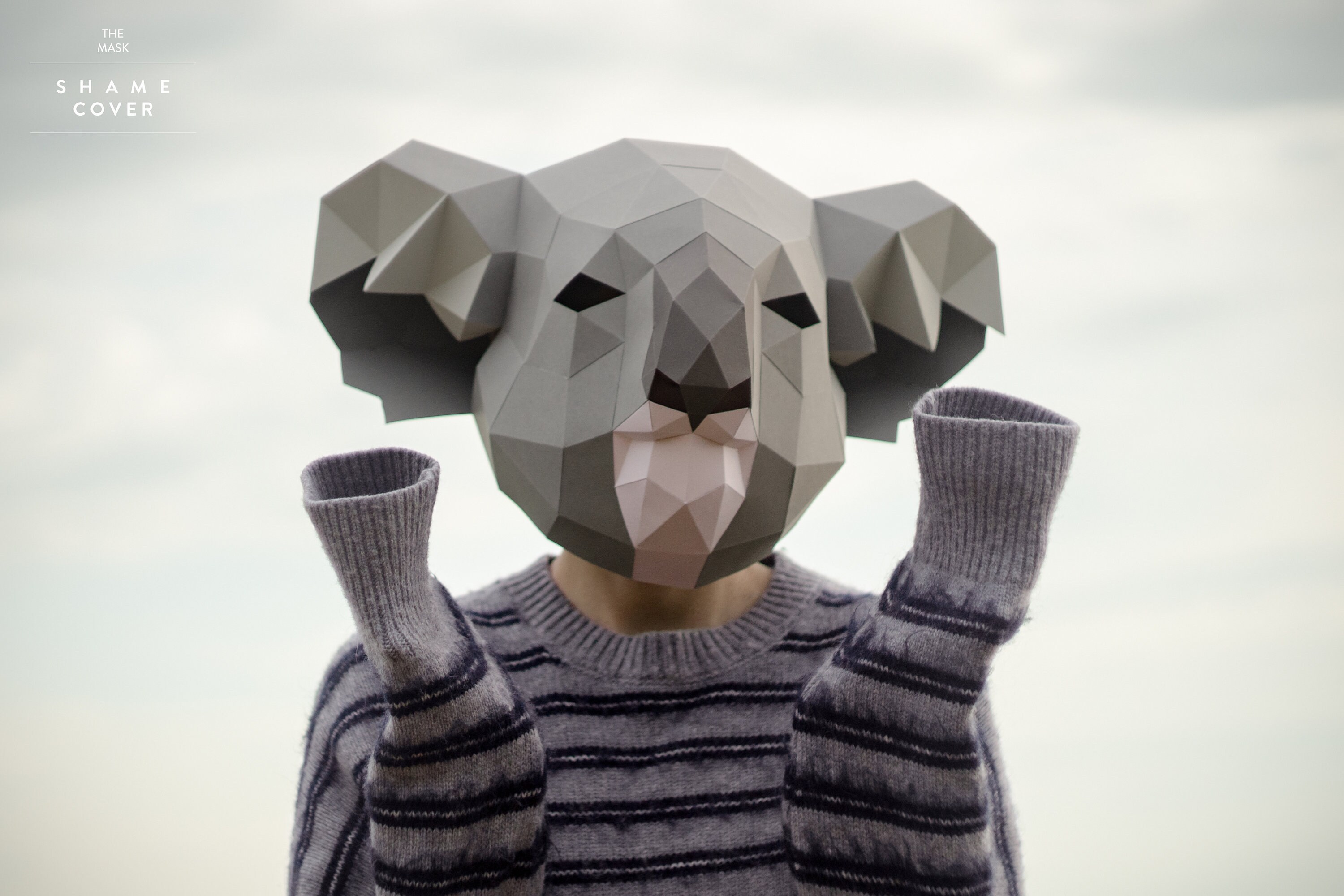 Koala MaskDIY HeadInstant Pdf downloadPolygon maskPaper | Etsy