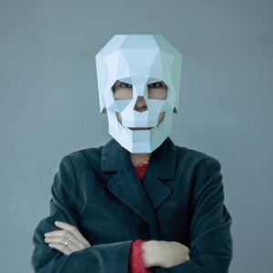 Máscara de Calavera DIY, Plantilla imprimible Papercraft para crear un ...