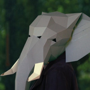 Elephant Mask, DIY Papercraft Template, Halloween Costume Accessory ...
