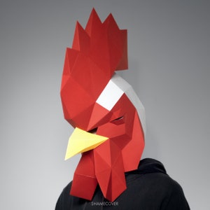 Rooster Mask DIY, Papercraft Chicken Mask Printable Template for ...