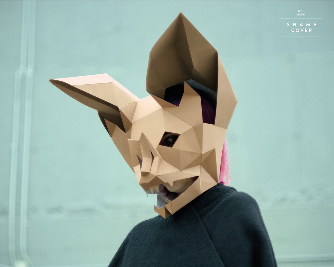 Make Bat Face Mask,polygon Mask,pdf,diy Paper,bat Mask,papercraft ...