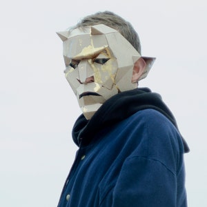 Devil Paper Halloween Mask Template,pdf Mask,demon Paper Mask,diy ...