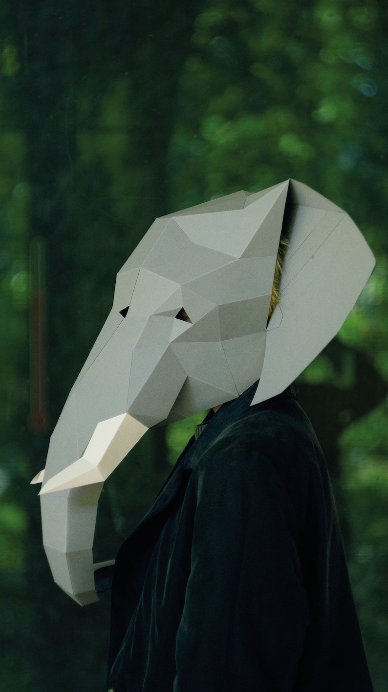 Elephant Mask DIY Head Instant Pdf Download Polygonal 3D - Etsy