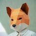 Make Fox Mask,diy Animal Head,3d Polygon Masks,instant Pdf Download ...