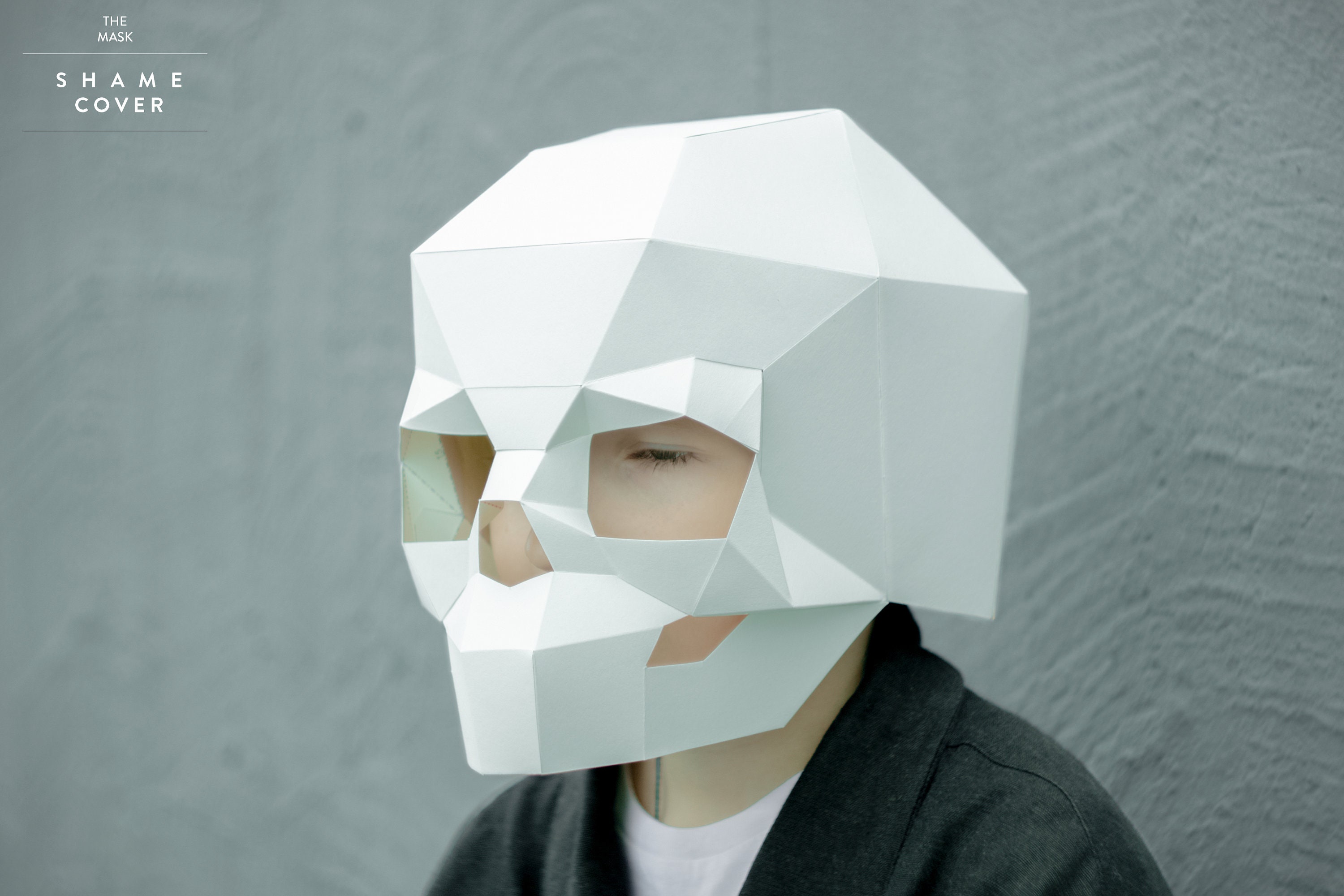 Kids Skull Face Mask Papercraft Mask Template Polygon Mask | Etsy