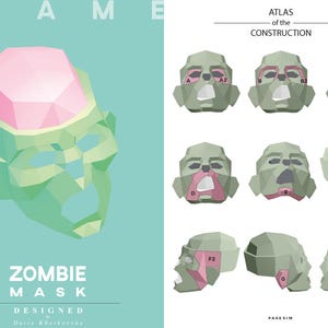 Make Zombie Mask,diy Head,instant Pdf Download, Paper Mask,horror, 3D ...
