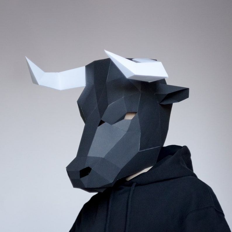 Cow Mask Bull Mask Template DIY Animal Head Halloween - Etsy