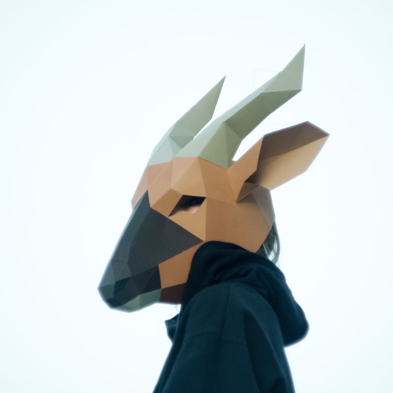 Make Antelope Bongo Maskhead Maskpolygon Maskdiyinstant - Etsy