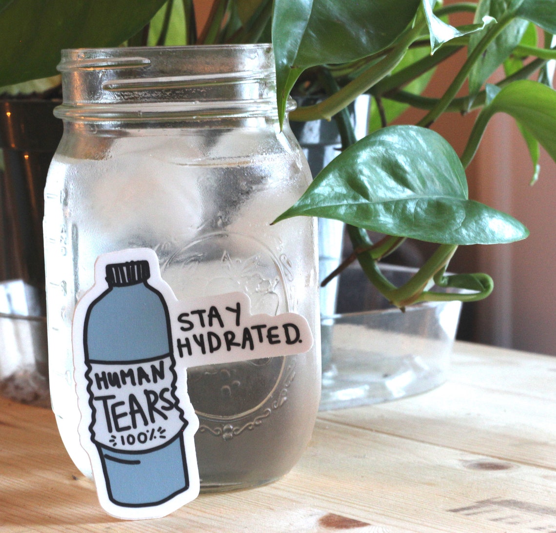 Stay Hydrated With Real Human Tears Sticker Bumper Sticker | Etsy