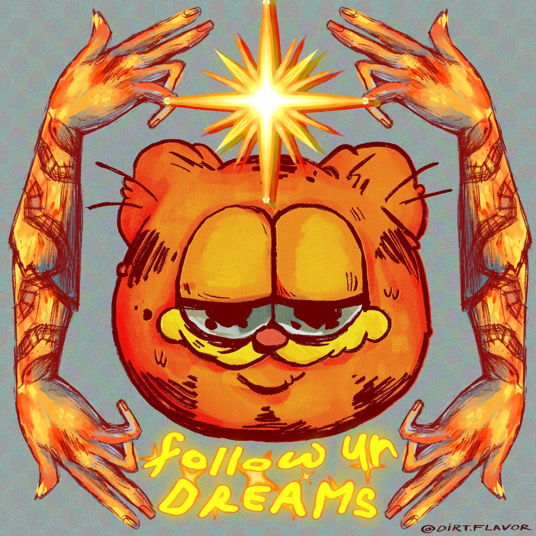 Cursed Garfield Water Bottle Phone Laptop Sticker. Durable - Etsy