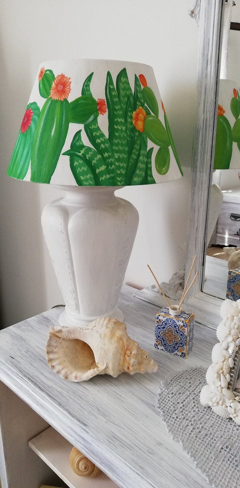 Hand-painted Lampshade - Cactus - Made on Request in Various Sizes - Etsy