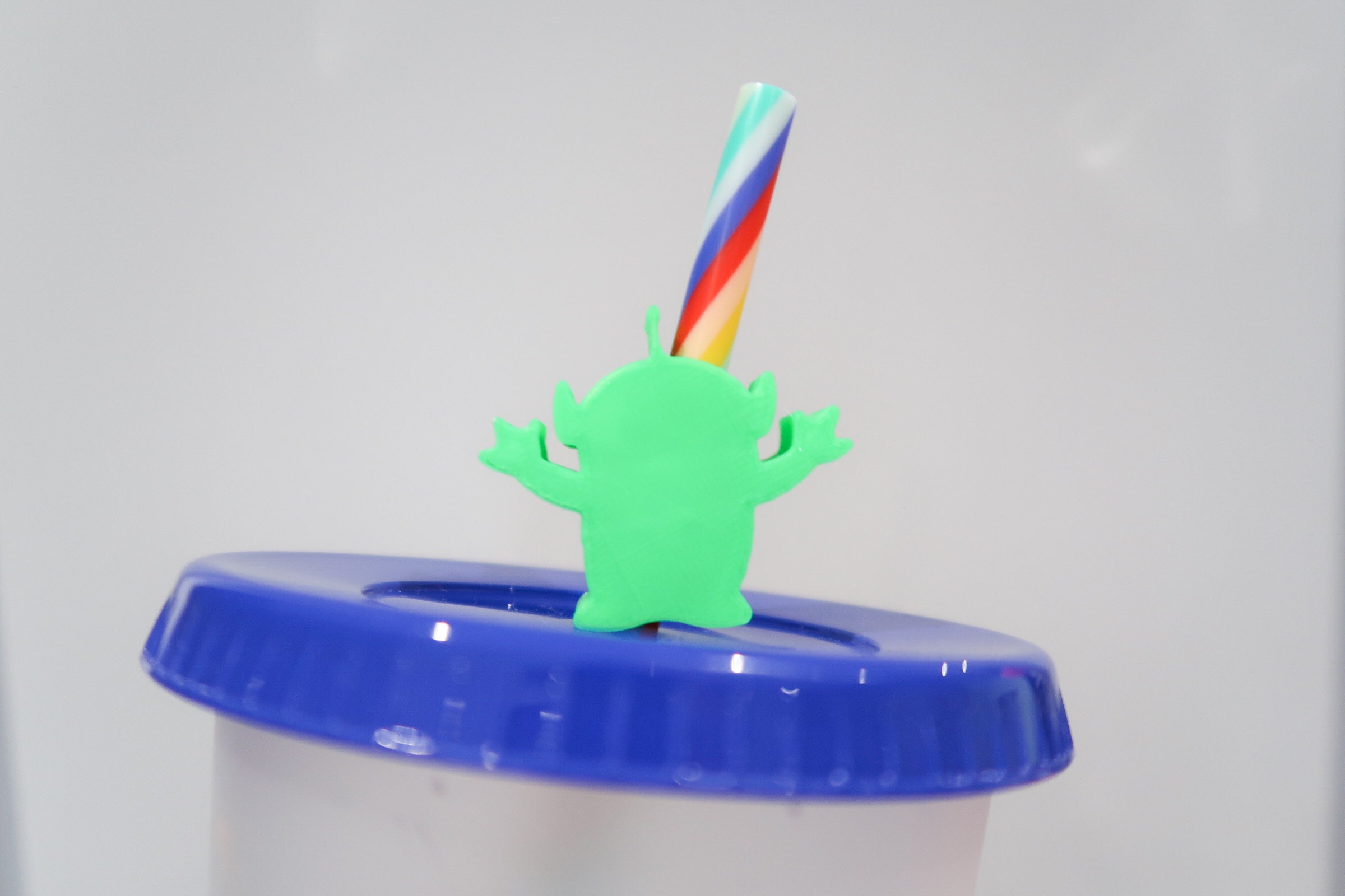 Green Alien Straw Topper / Straw Buddy - Etsy Nederland