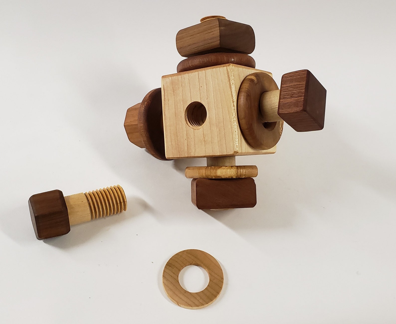 Wooden Activity Cube Nuts and Bolts Montessori Toy - Etsy