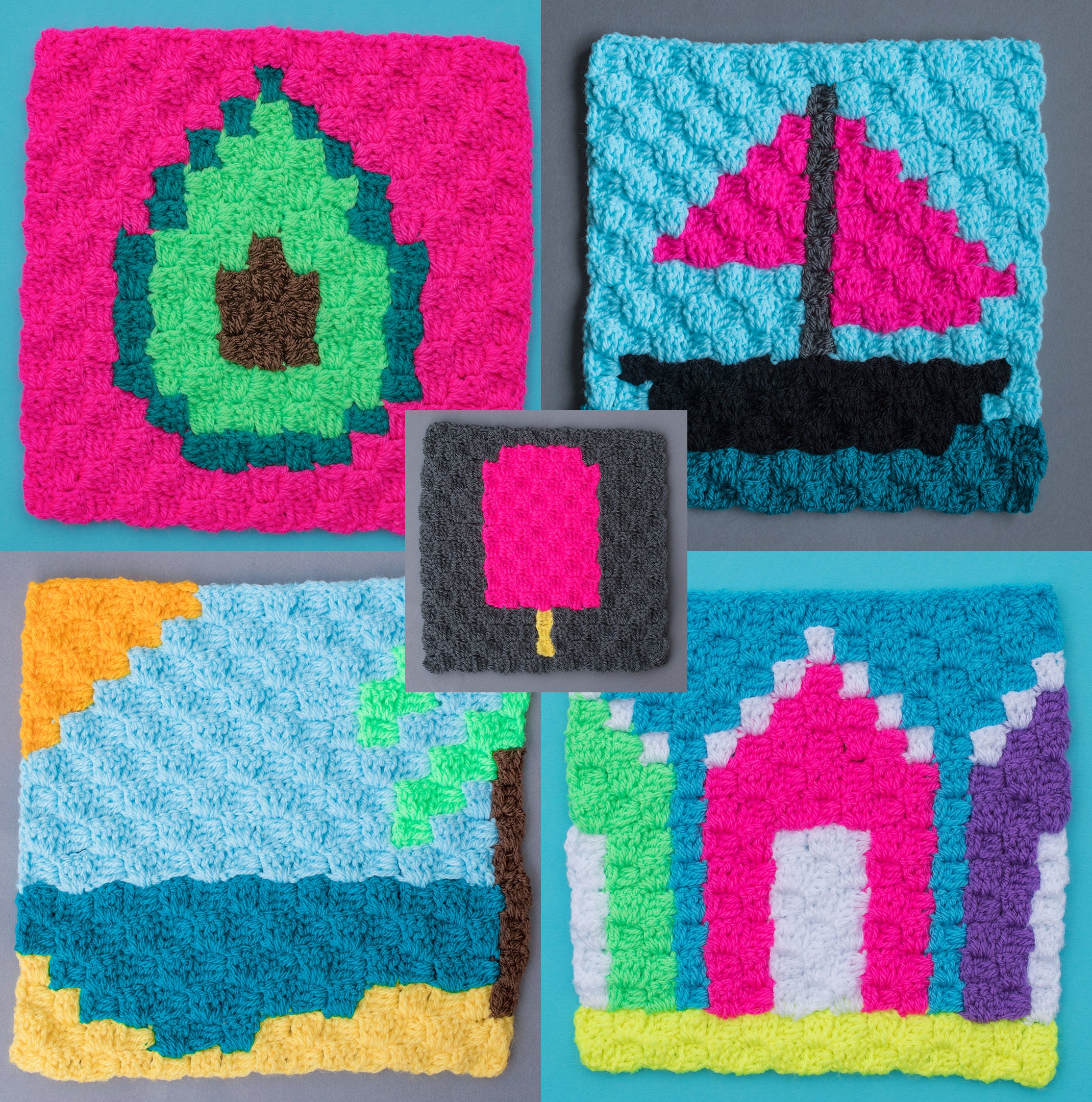 CROCHET BLANKET PATTERN C2C / Digital Download / Throw Blanket / Summer ...