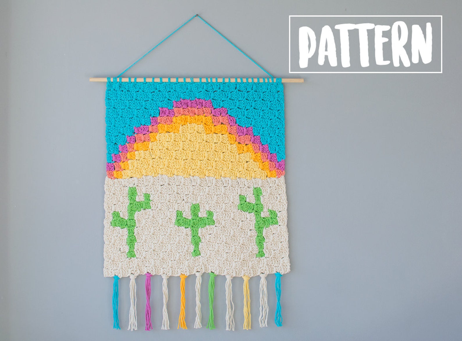 CROCHET Pattern: DESERT SUNSET C2C Wall Hanging / Corner to Corner ...