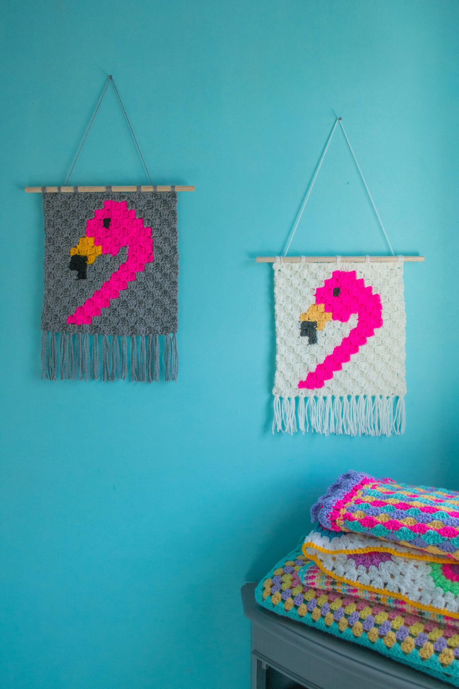 CROCHET FLAMINGO PATTERN / Corner to Corner Crochet / Wall - Etsy