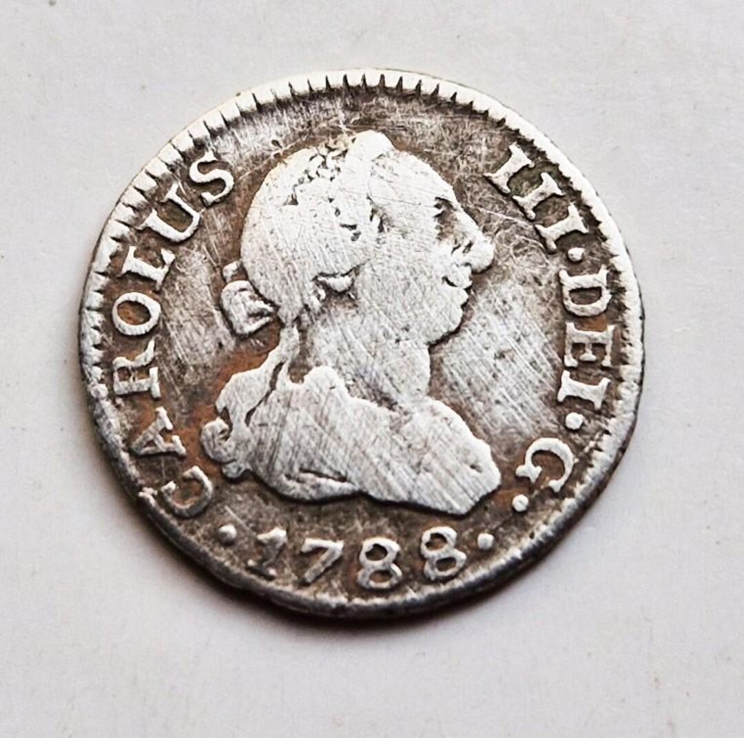 Rare Authentic Beautiful 1/2real Silver Coin Shipwreck Charles III ...