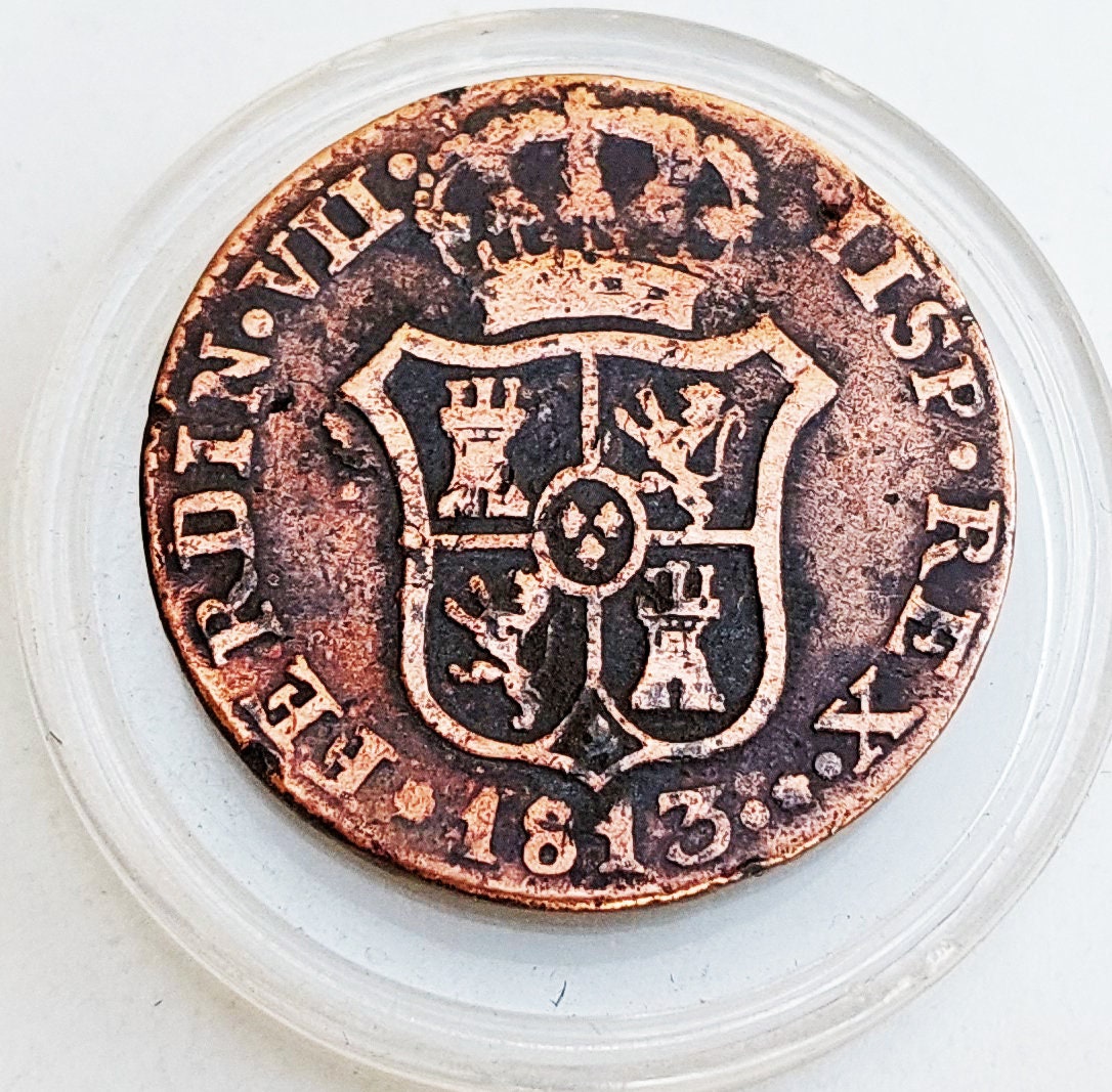 Rare Authentic Beautiful Coin Ferdinand VII Royal Copper Spanish Coin ...