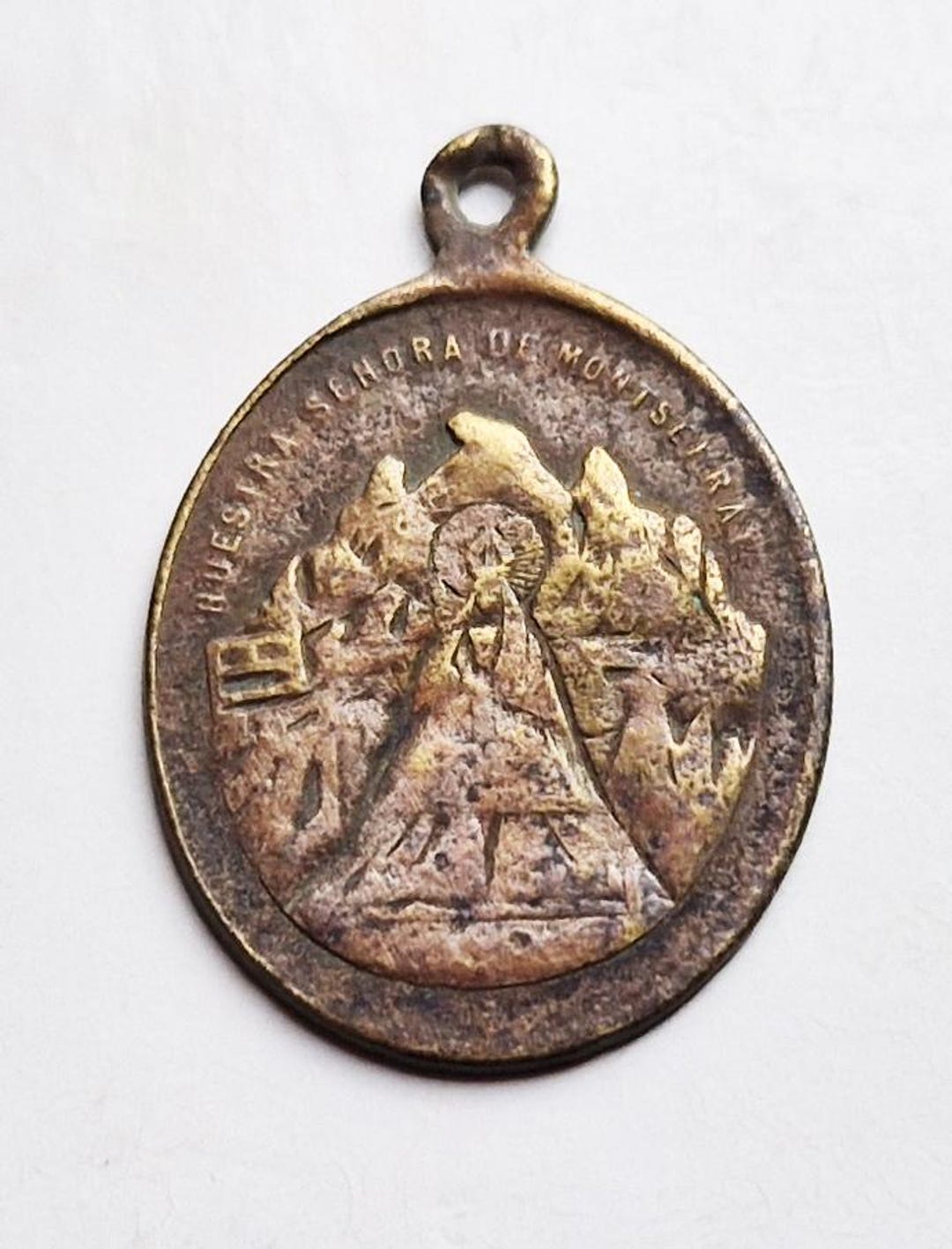 Authentic Beautiful Bronze Medal of the Virgin Montserrat - 19th ...