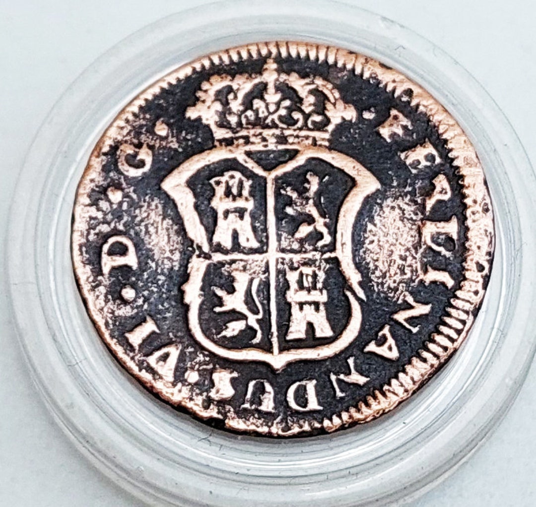 Rare Beautiful Authentic Wreck Authentic Copper Coin Ferdinand VI ...
