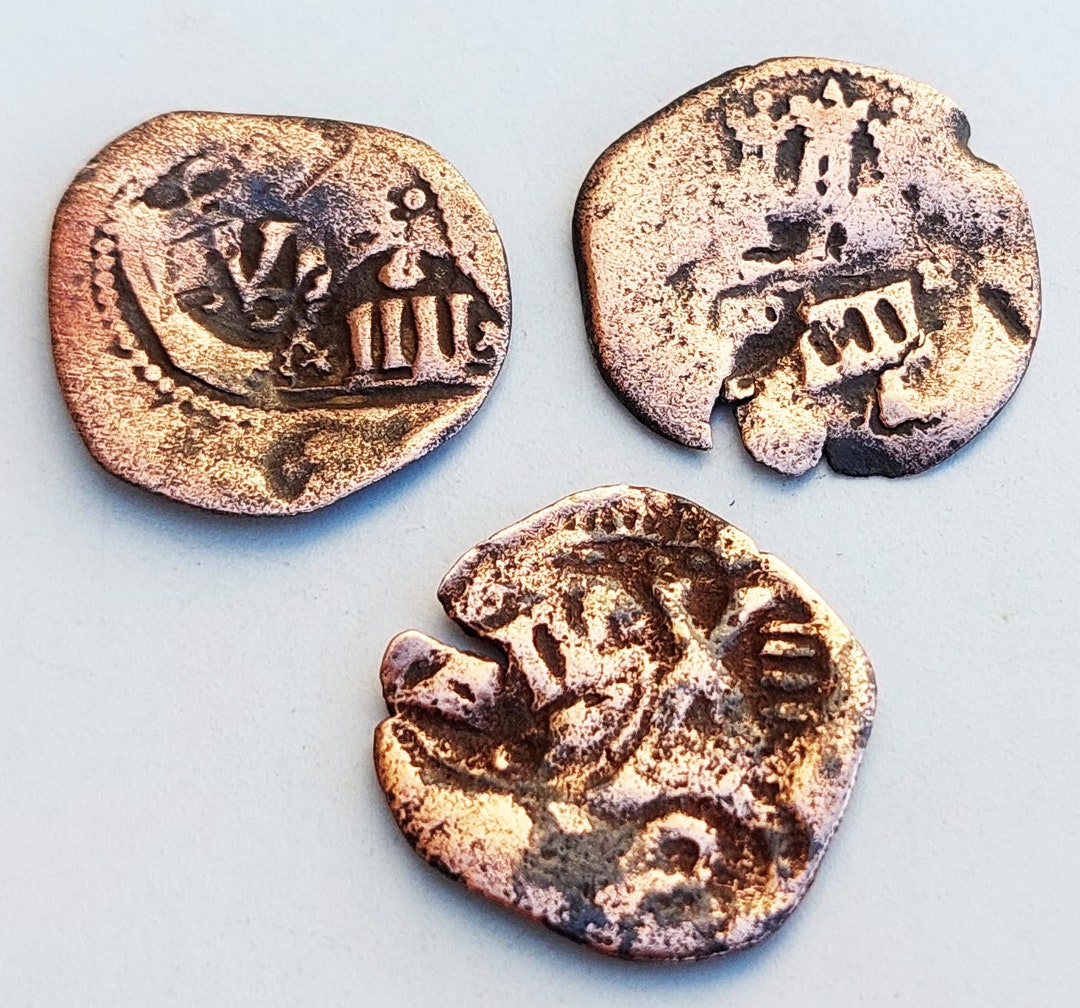 Beautiful Authentic Lot 3 COB Copper Royal Spanish Colonial Shipwreck ...