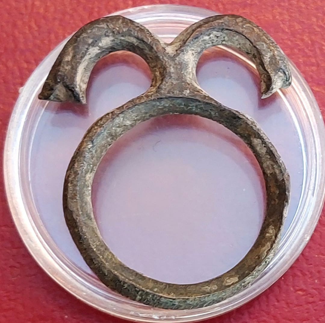 Rare Authentic Copper Amulet With a Late Roman Serpent Head From the ...