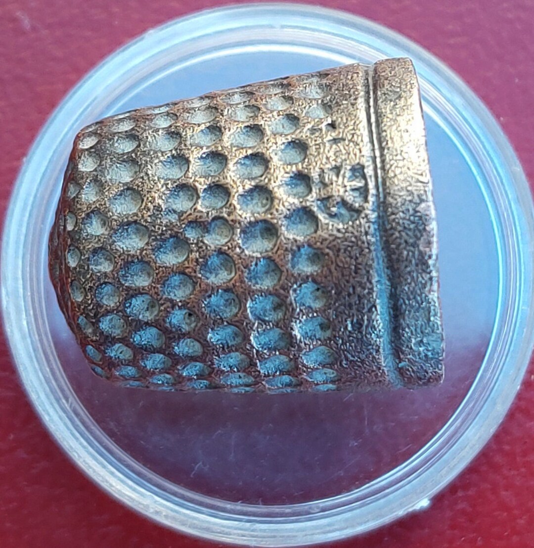 Authentic Rare Medieval Bronze Beehive Thimble With Star Counterseal ...