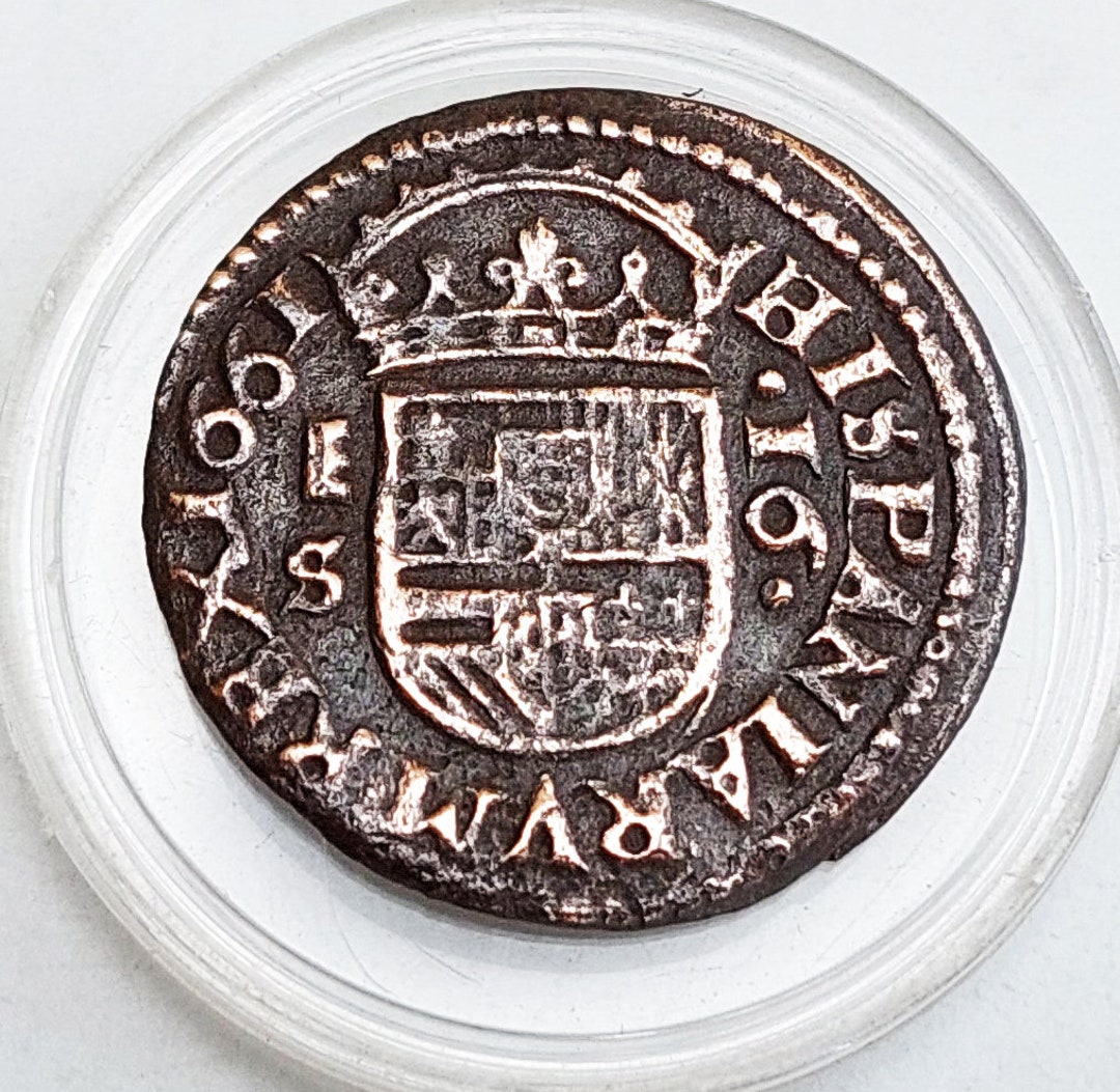 Authentic Rare Bronze Coin Philip IIII From Spanish Shipwreck Pirate ...