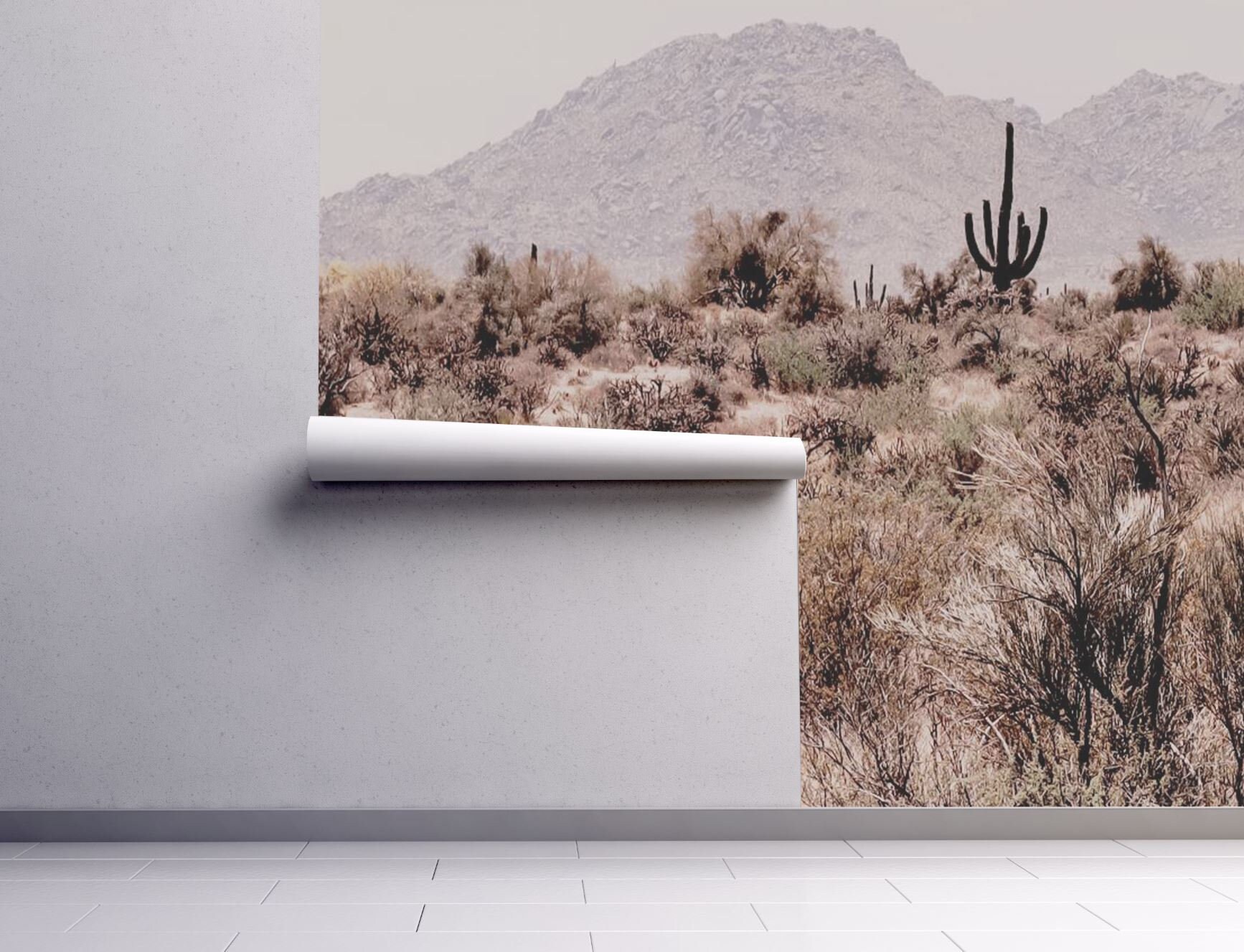 Cactus Desert Ranch Wall Mural Wallpaper Traditional or Peel - Etsy