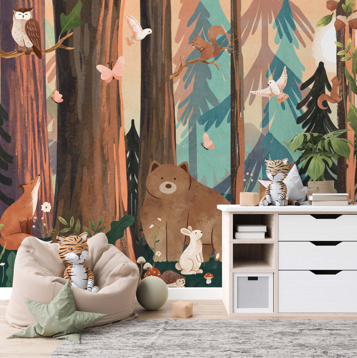 NEW Peel and Stick or Traditional Woodland Forest Animals - Etsy