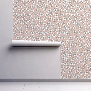 Boho Neutral Drawn Floral Wall Mural Peel and Stick or Traditional ...