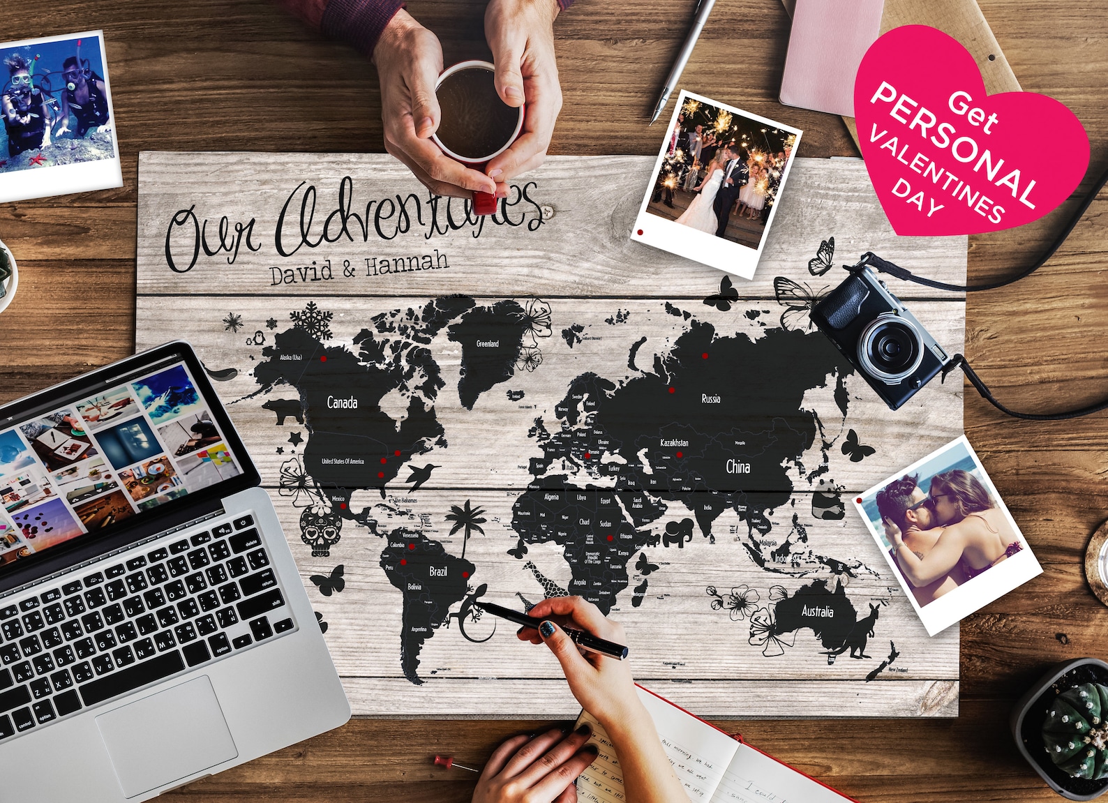 Personalised World Travel Push Pin Map Wood Effect Colour - Etsy UK