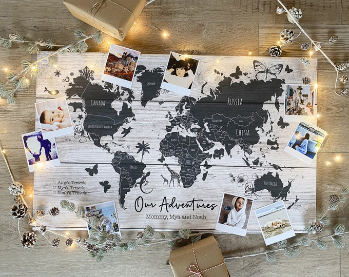 Custom Travel Map/push Pin Map/ World Map - Etsy