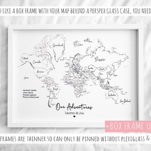 Personalised World Travel Push Pin Map Framed - Etsy UK