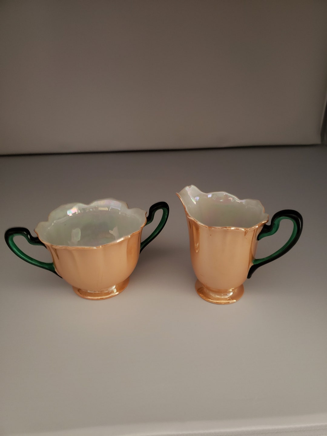 Vintage Noritake Lusterware Sugar and Creamer Set. Free - Etsy