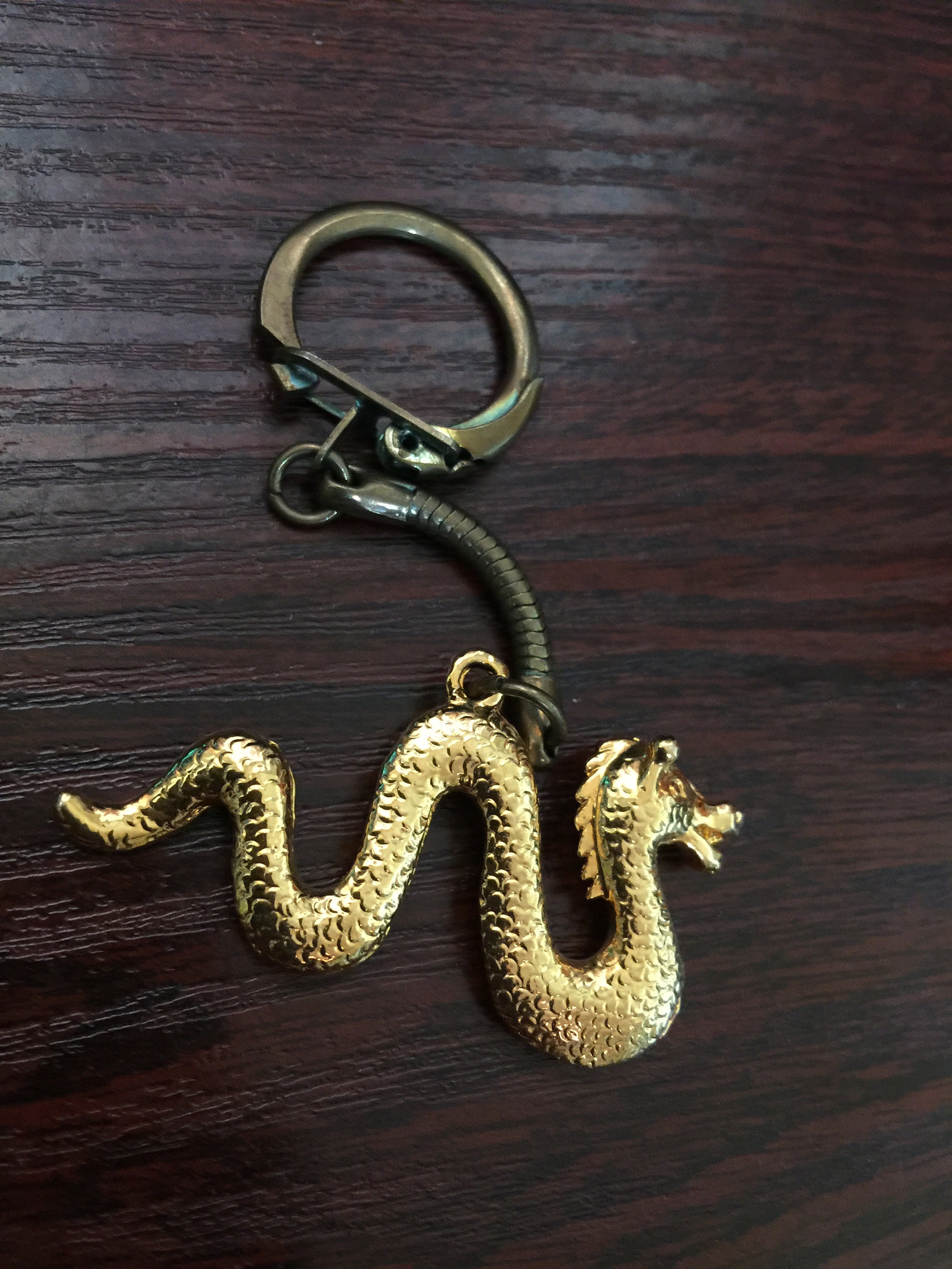 Chinese Golden Dragon Metal Keyring/keychain - Etsy