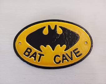 Bat Cave Cast Iron Sign - Etsy