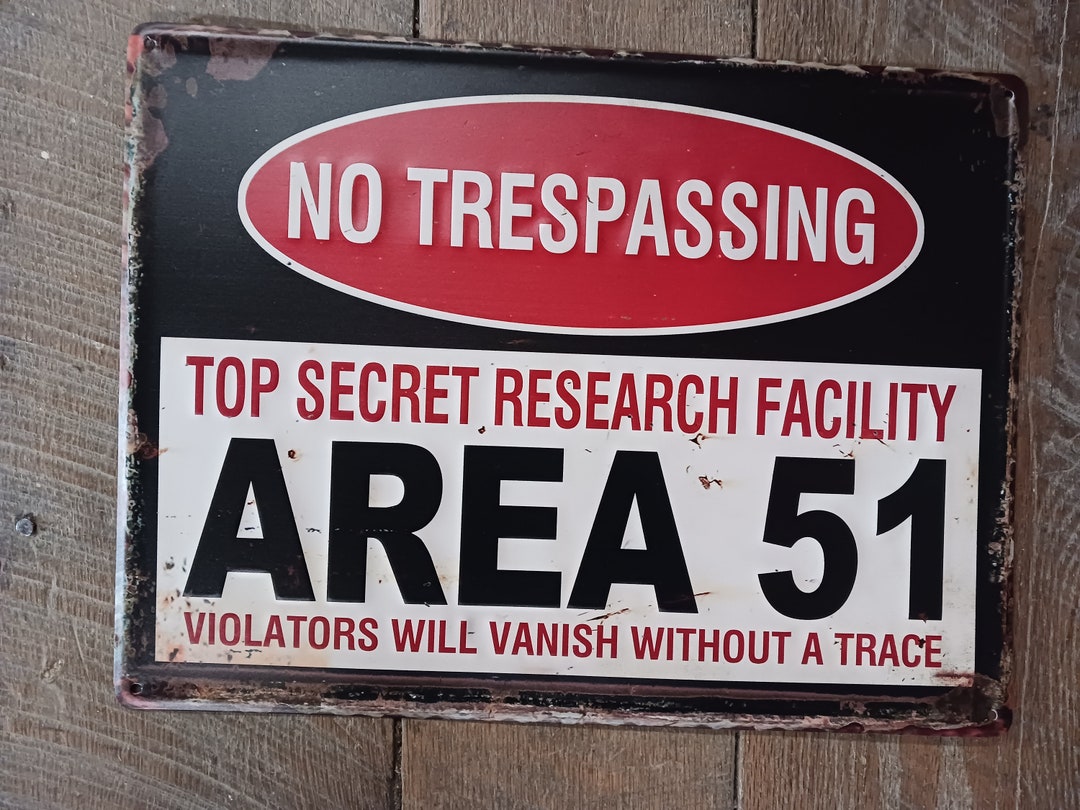 No Trespassing Area 51 Metal Sign - Etsy