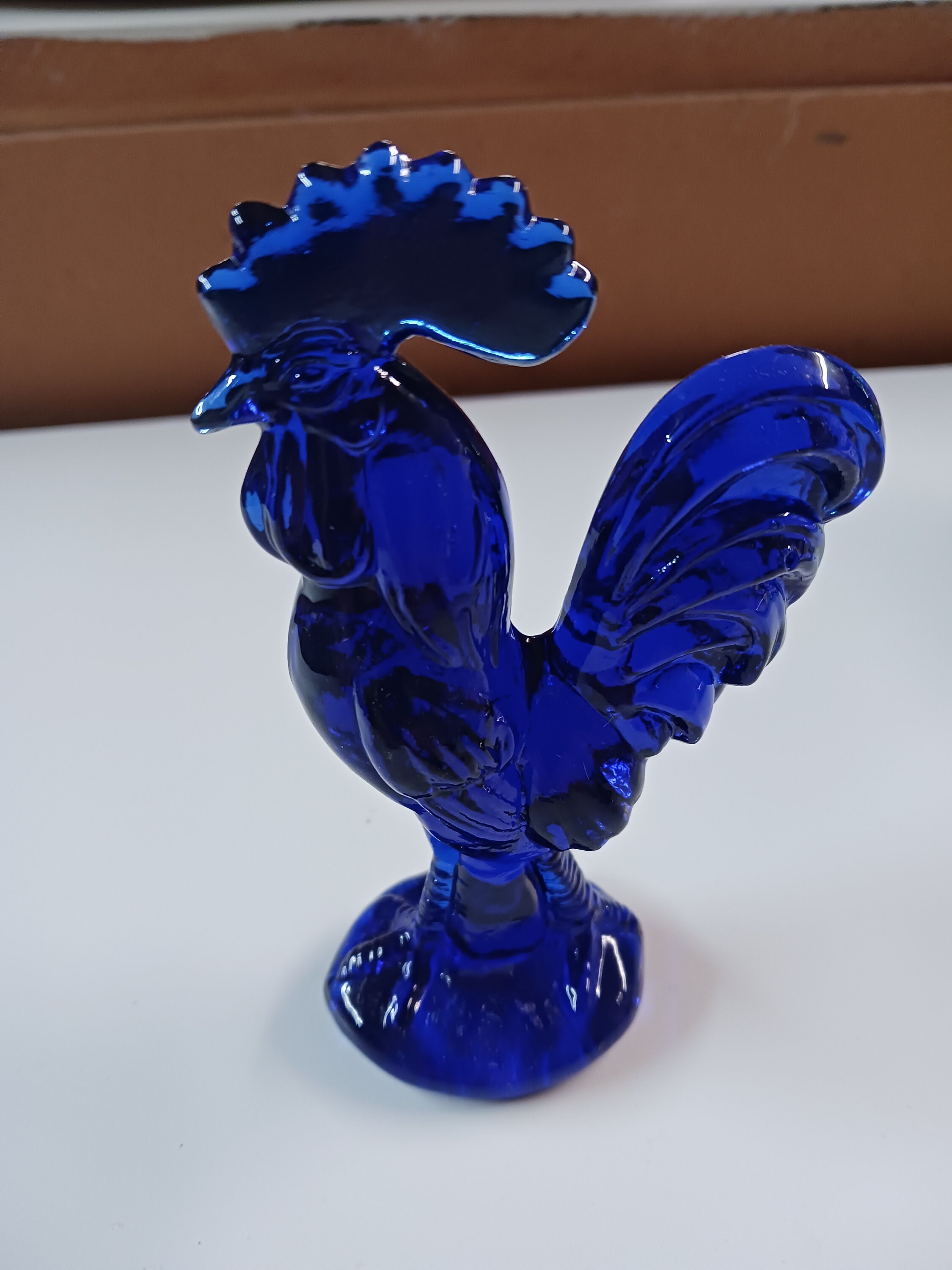Cobalt Blue Rooster Depression Style Glass Figurine - Etsy