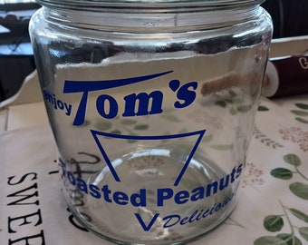 Tom's Toasted Peanuts Jar With Metal Lid - Etsy