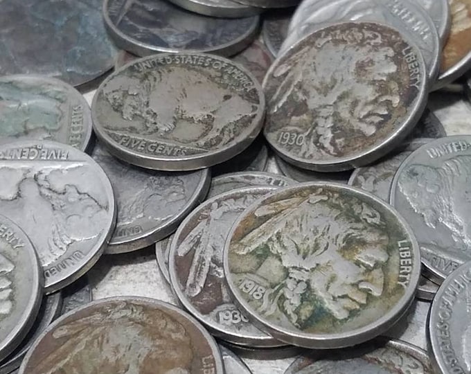 Single Buffalo Nickel, Old Buffalo Nickel, Old Coins, USA Currency ...