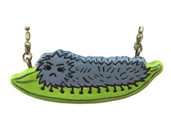 Caterpillar Necklace | Handcrafted Porcelain Jewelry | Camp Hollow ...