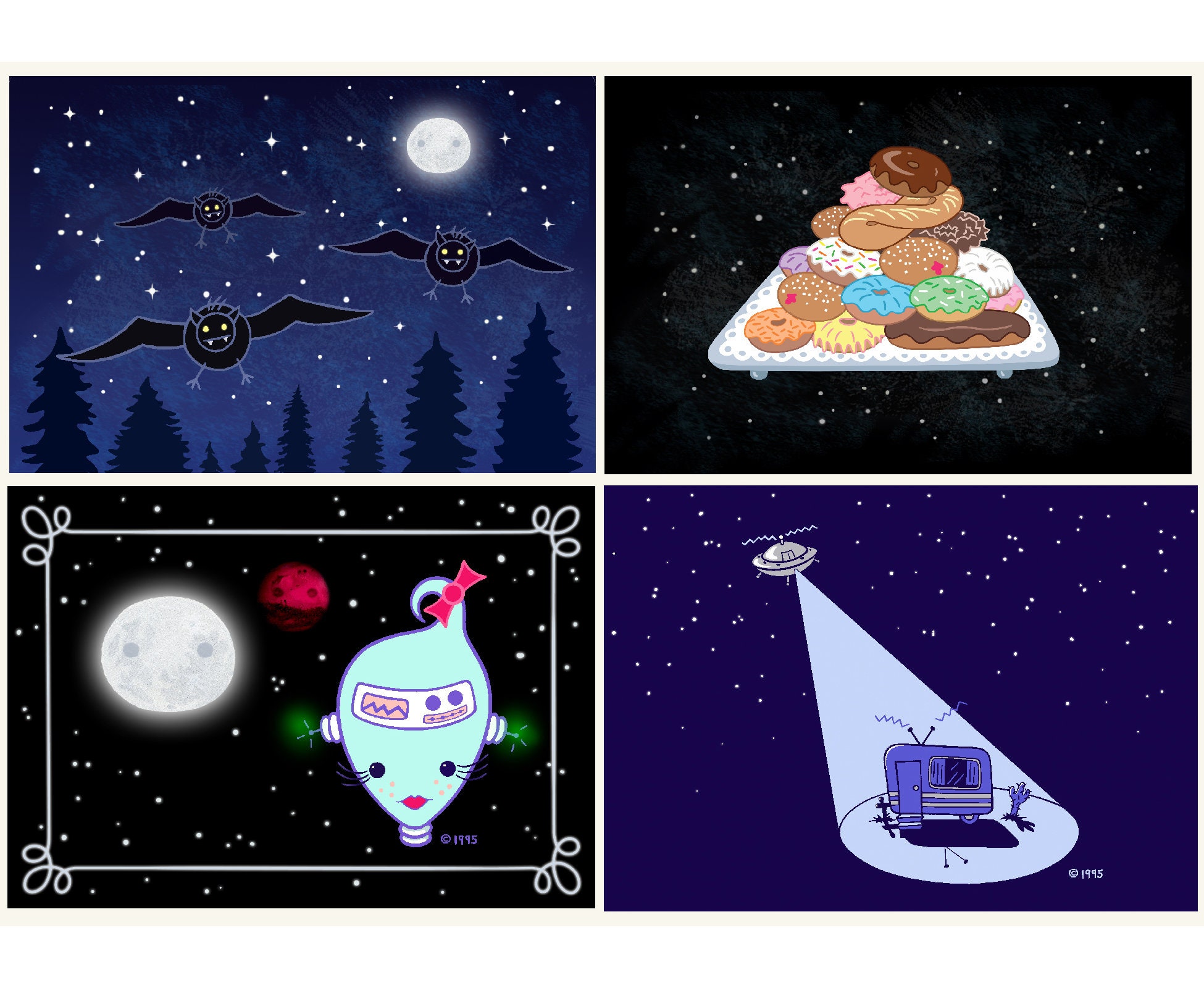 Night Sky Cards, Set of 4 - Etsy