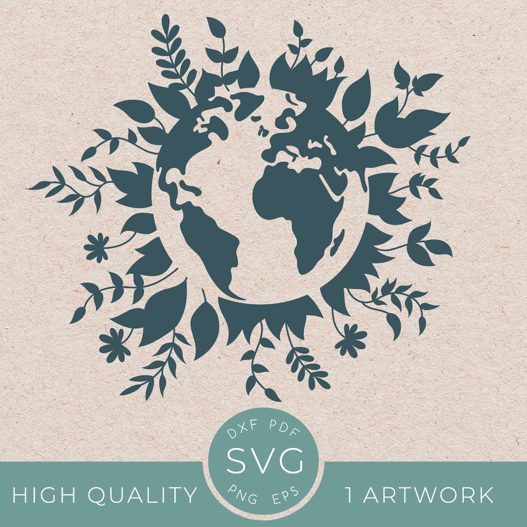 Earth Day Svg, Save the Planet Png, Green Floral Leaves, Recycle, Eco ...