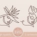 One Line Art Woman Face Svg Drawing, Abstract Svg Minimal Female Face ...