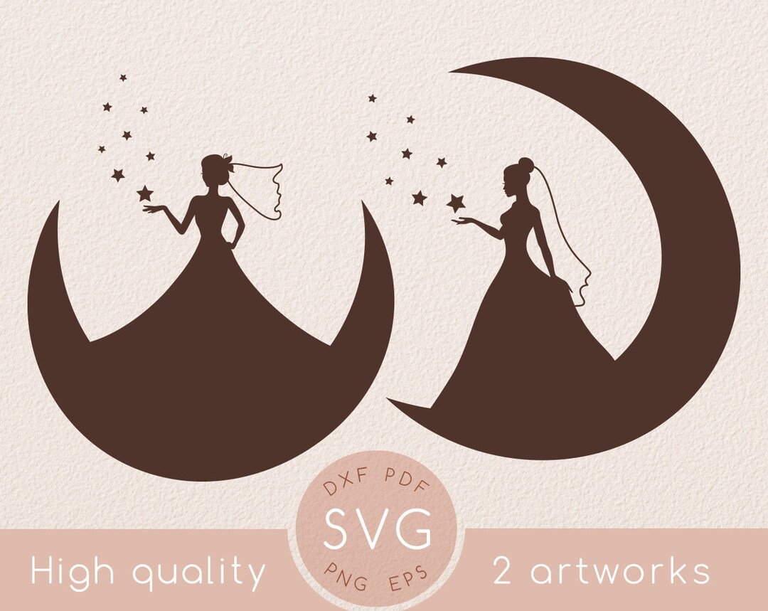 Woman Bride Silhouette Svg Set Princess Bride to Be Magic - Etsy