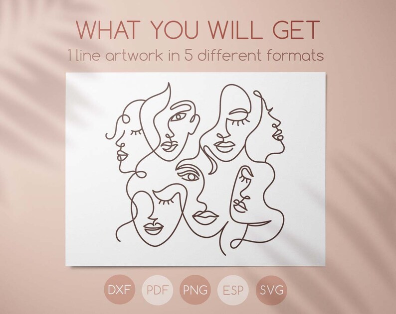 One Line Woman Abstract Face Svg Drawing, Abstract Minimal Beautiful ...