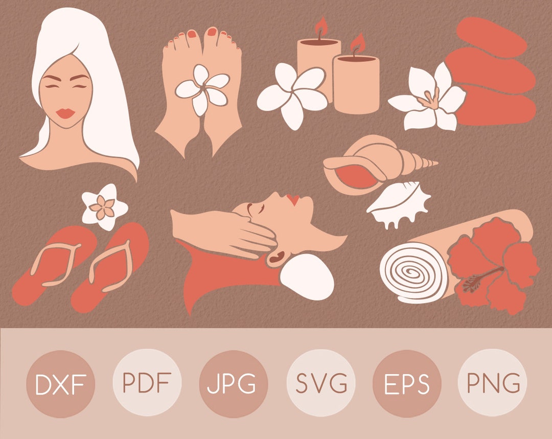 Beautiful Spa Woman Face Svg Set, Abstract Female Beauty People Clipart ...